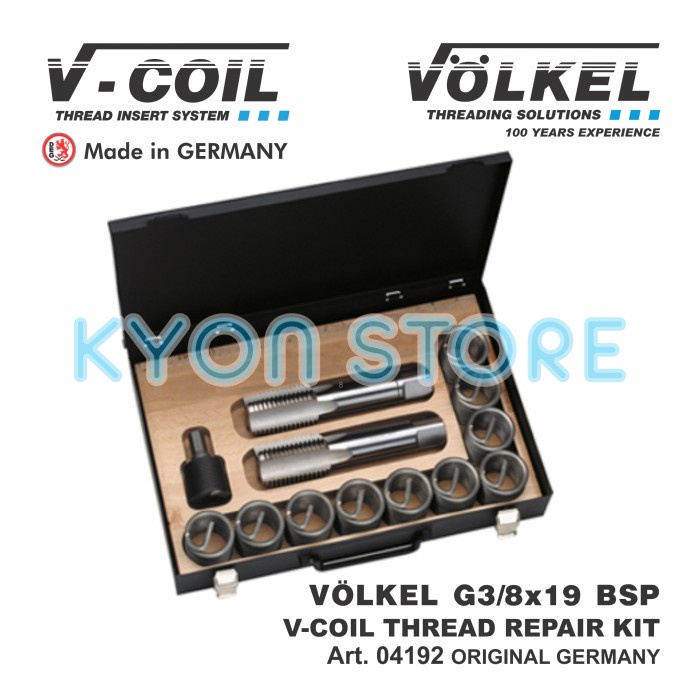 Jual New Völkel G 3/8X19 Bsp V-Coil Thread Repair Kit Art. 04192 Germany Bisa Gojek | Shopee ...