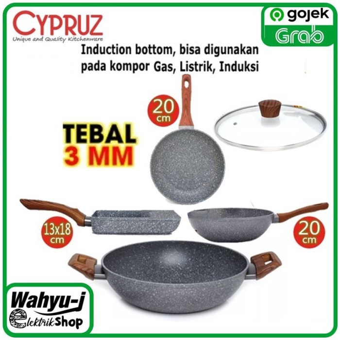 Jual [New] Pan Set Marble Cypruz Cyprus 4 Pcs Panci Wajan Pengorengan Induksi Terbaru | Shopee ...