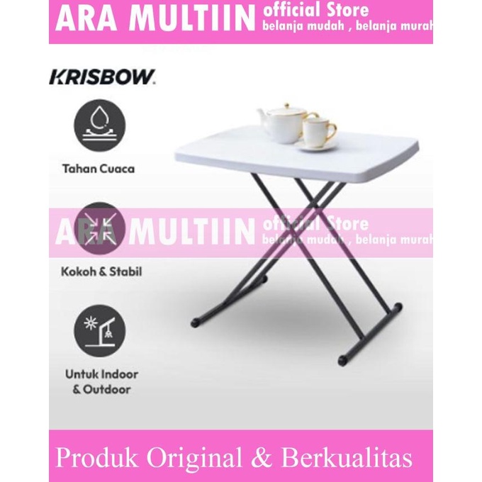 Jual KRISBOW meja lipat portabel adjustable ukuran 76x50x35-71.5 cm ...