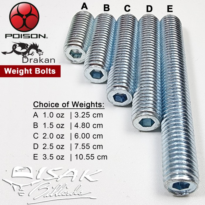 Jual Drakan Weight Bolt - Baut Pemberat Stick Billiard Biliar Poison ...