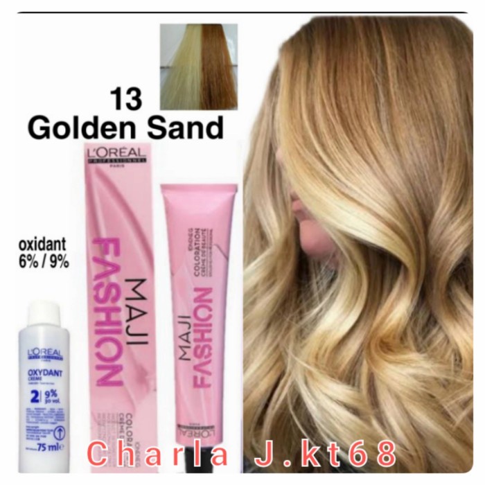 Jual Pewarna Rambut Loreal Majilift 13 Golden Sand, Kemasan Baru ...