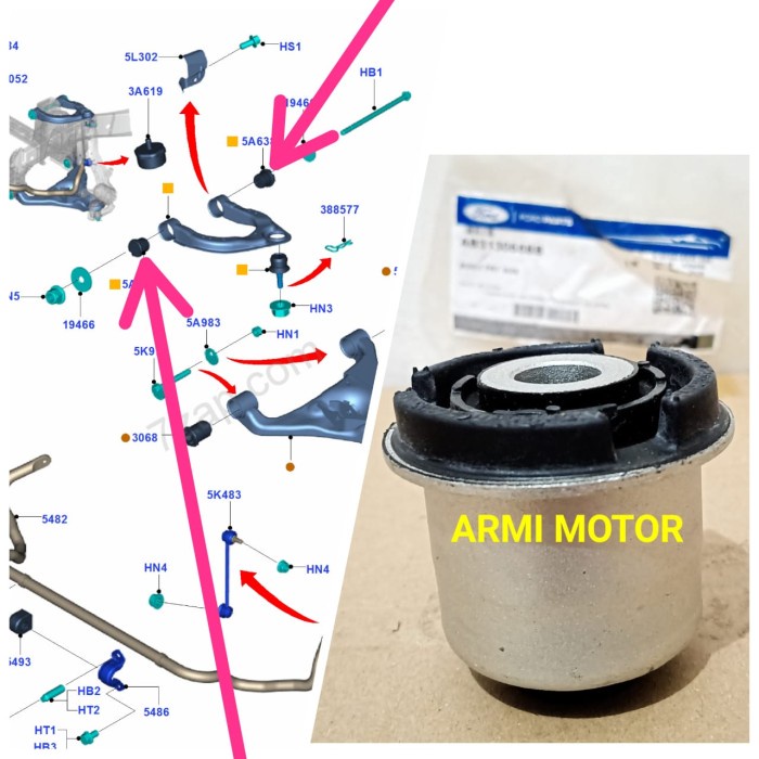 Jual Ori Bushing Arm Atas Upper Ford Ranger T6 2.2 Cc 3.2 Cc Original ...