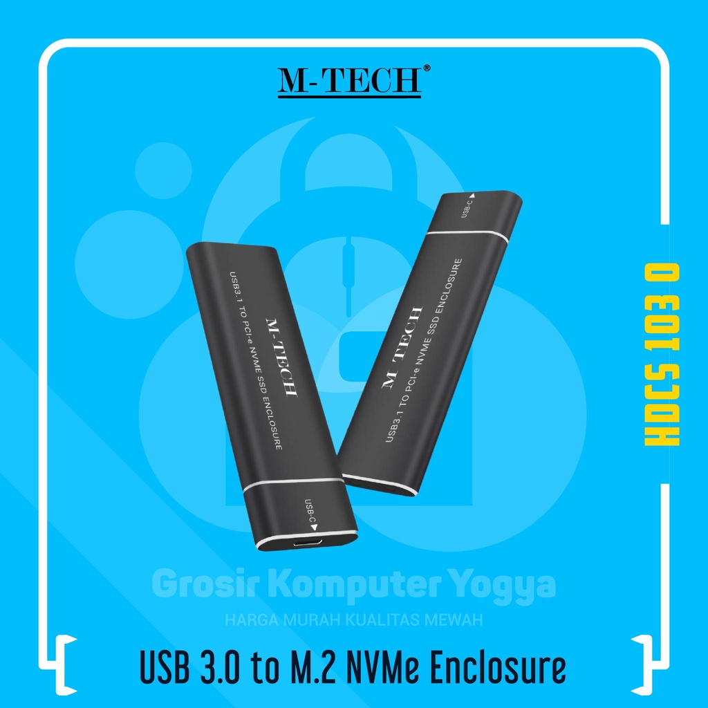 Jual M-Tech USB 3.0 to M.2 NVMe 10GBPS SSD Enclosure Case Casing ...