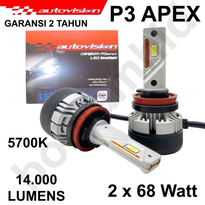 Jual LAMPU LED AUTOVISION CARBON LX 126W H4 H11 HB3 13000LUMEN SUPER ...
