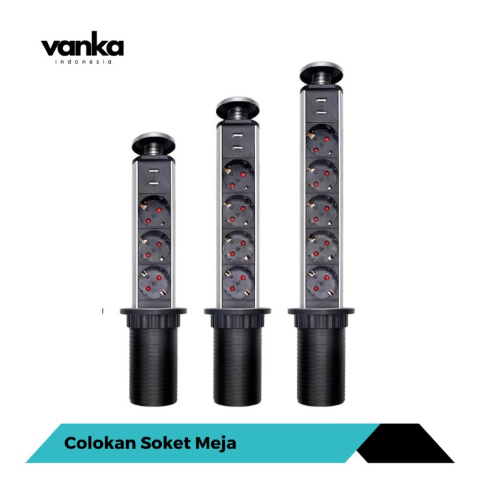 Jual Stop Kontak Tanam Meja Meeting Pop Up Colokan Listrik 3 4 6 Socket ...