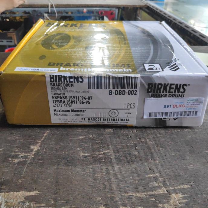 Jual Birkens Rear Brake Drum Sub-Assy Tromol Rem Belakang Zebra Hijet S89 Star | Shopee Indonesia