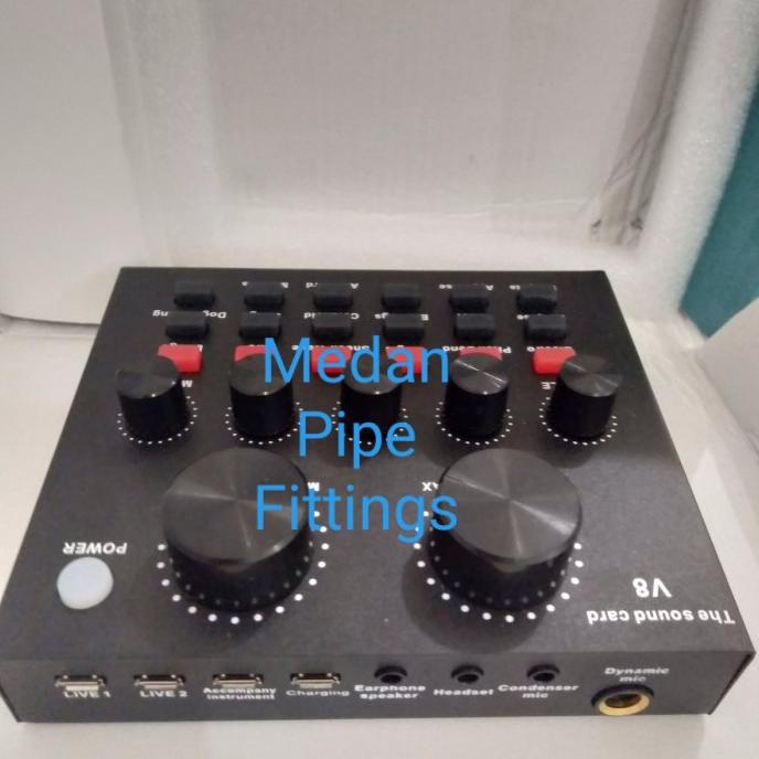 Jual Soundcard v8 external mixer recording live broadcast mic sound ...