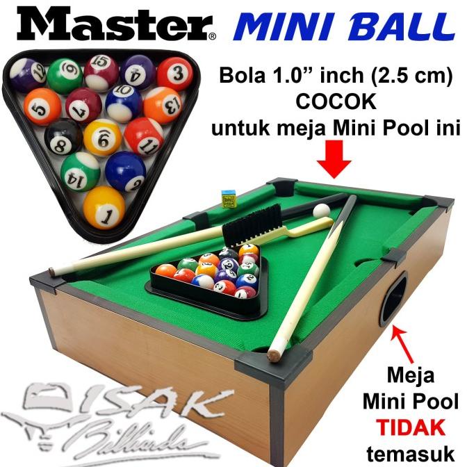 Jual yan Master Mini Pool Ball Set - 1.0" Bola Meja Billiard Biliar ...