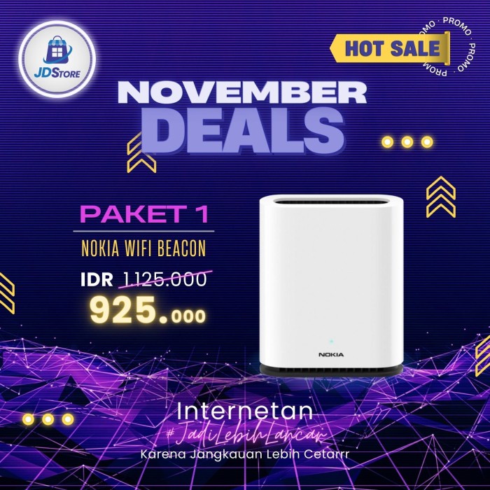 Jual Smart Nokia Wifi Beacon 1 Mesh Router Extender Repeat - Paket 1 ...