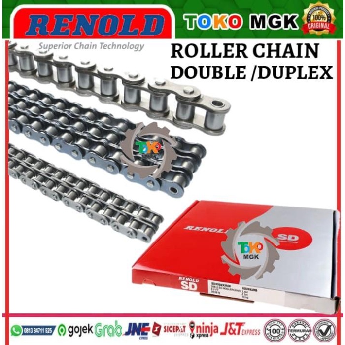 Jual RS 120-2 DUPLEX RENOLD ROLLER CHAIN ORIGINAL HARGA JUAL MURAH ...