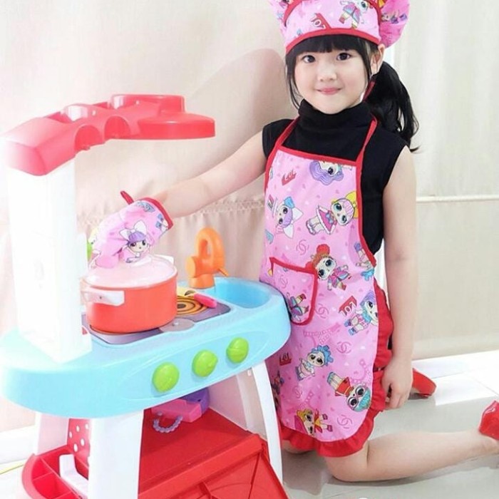 Jual Apron Celemek Anak Apron Anak 1 set Kostum Profesi Anak | Shopee ...