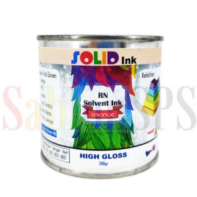 Jual TINTA SABLON PVC SOLVENT BASED 200GR ORANGE KERTAS VINYL AKRILIK ...