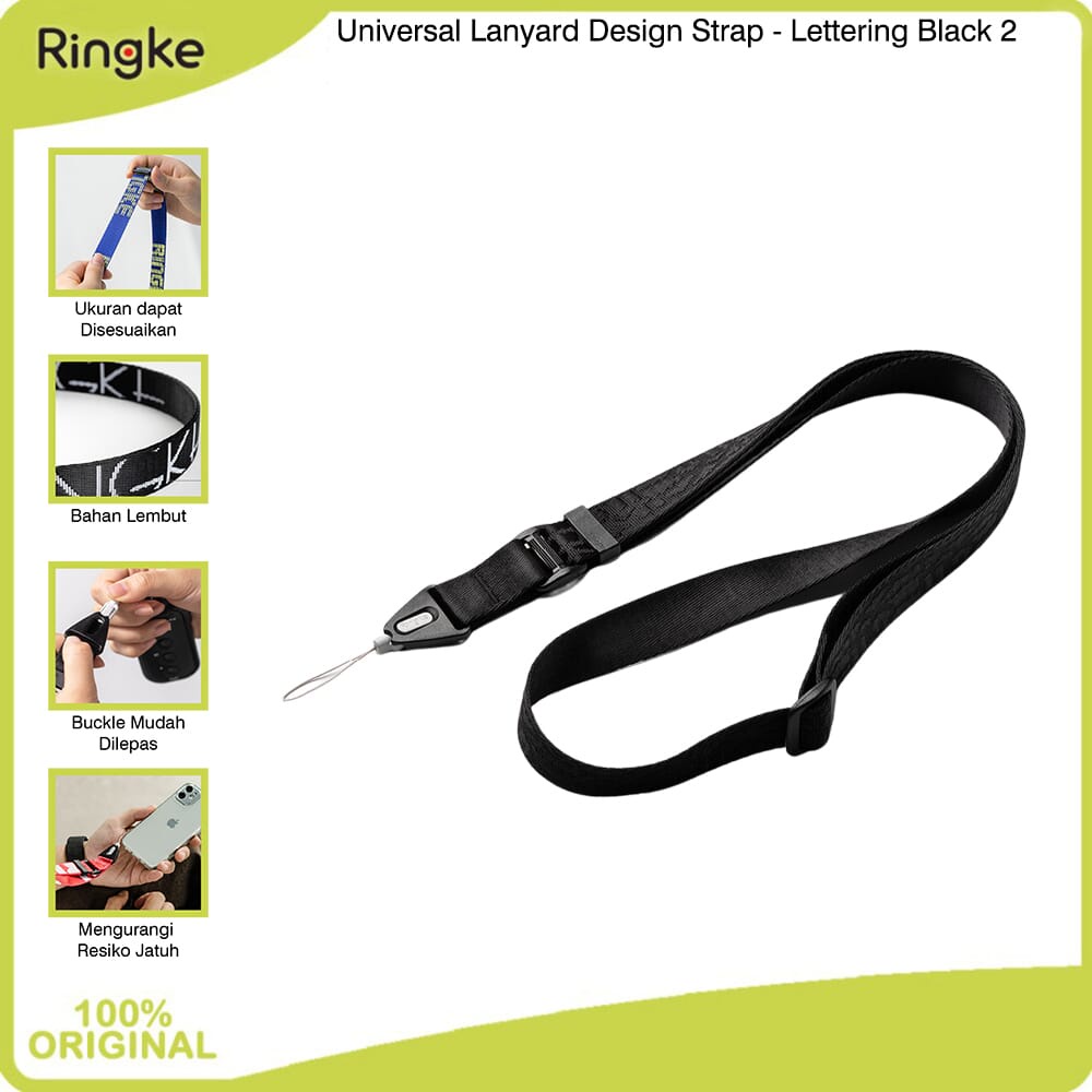 Jual Ringke Lanyard Strap Lettering Black 2 | Shopee Indonesia