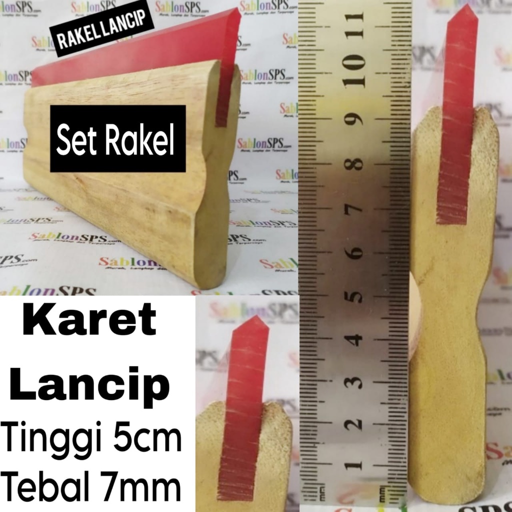 Jual RAKEL SABLON MERAH LANCIP BESAR 7X50MM SET GAGANG KAYU P. 25CM ...