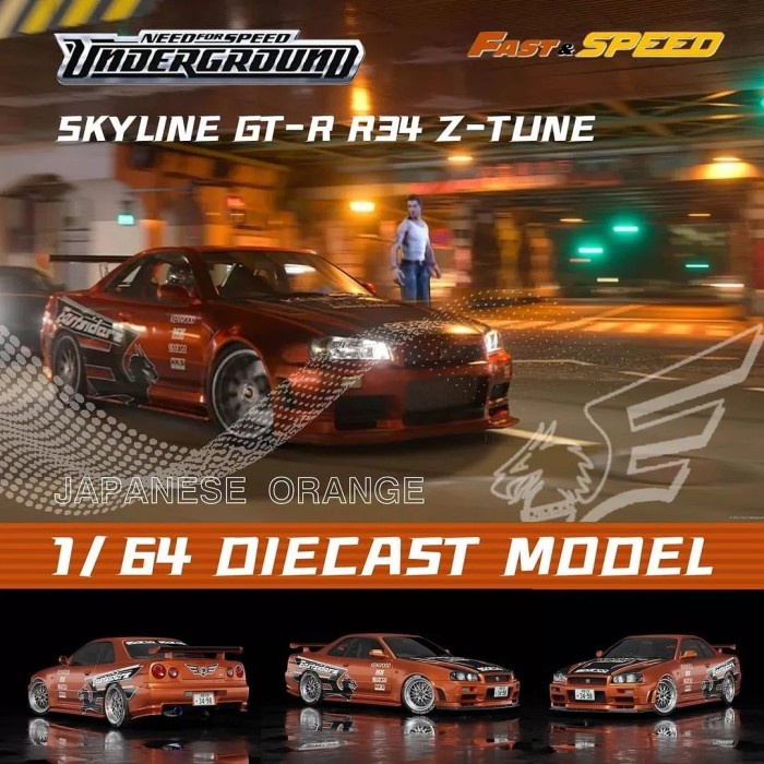 Jual MUST HAVE!! FAST SPEED 1/64 NISSAN SKYLINE GT-R R34 NEED FOR SPEED ...