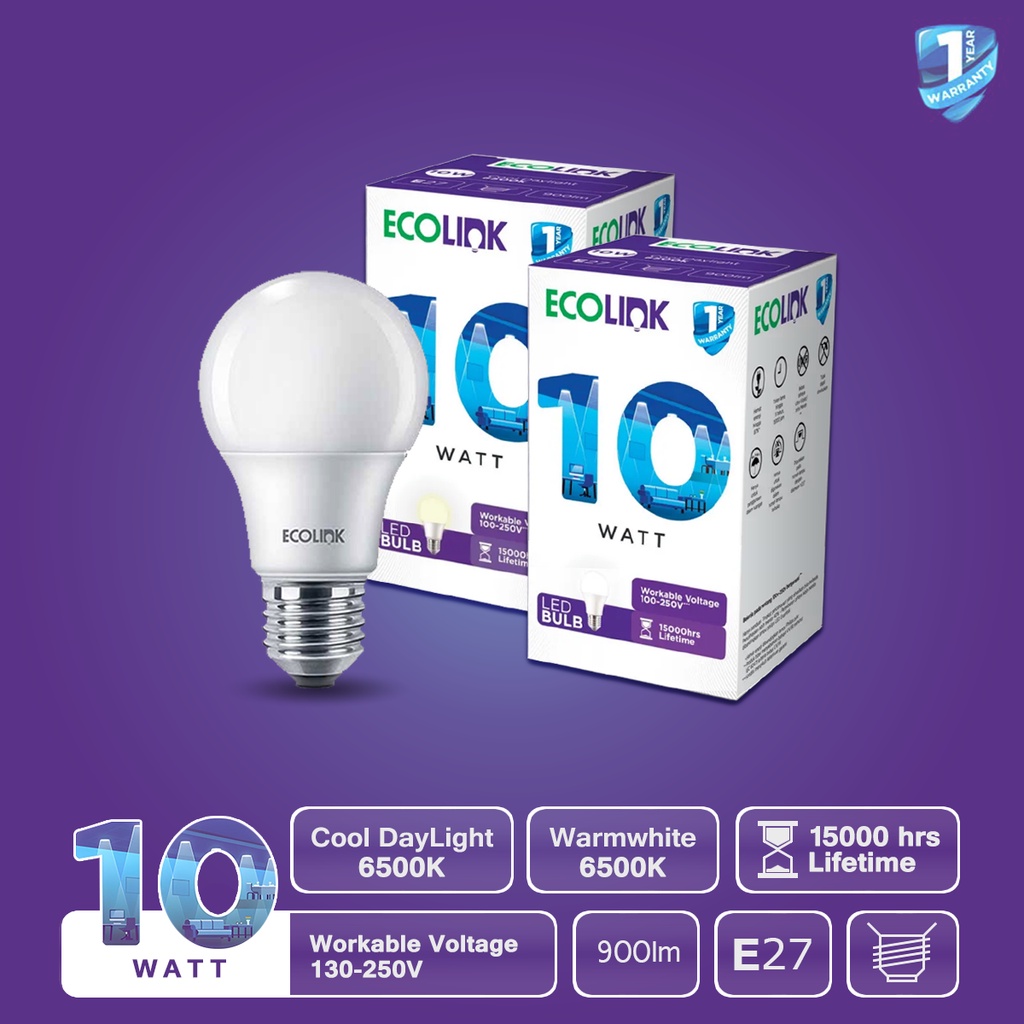 Jual Ecolink Bohlam LED Bulb 10W (900Lm) | Shopee Indonesia