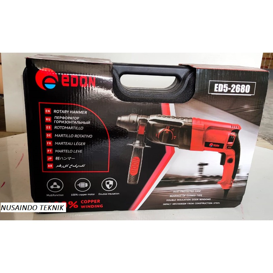 Jual Mesin Bobok Tembok Beton Edon Ed5-2680 Mesin Bor Hammer Rotary Hammer | Shopee Indonesia