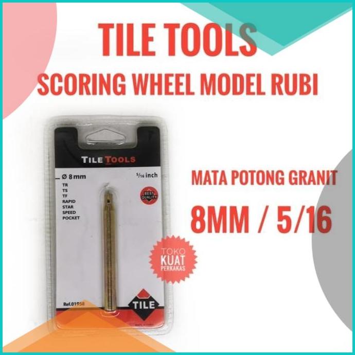Jual Tile Tools scoring wheel mata potong granit model Rubi 8mm / 5/16 ...