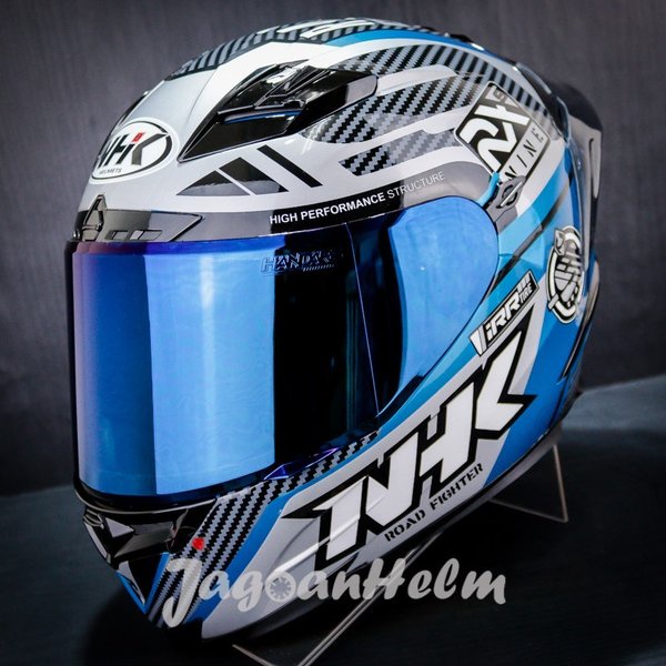 Jual Nhk Helm Rx9 Racer X - Blue - Visor Custom Iridium- Spoiler ...