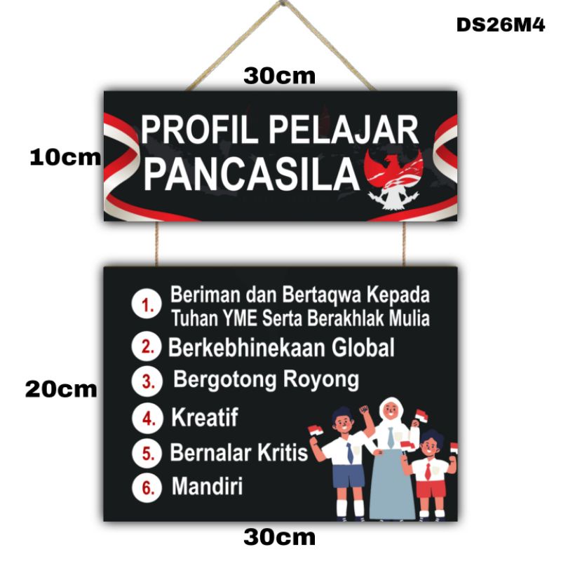 Jual COD ☑️ Hiasan dinding PROFIL PELAJAR PANCASILA 2 susun BIG SIZE Gantungan dinding edukasi ...