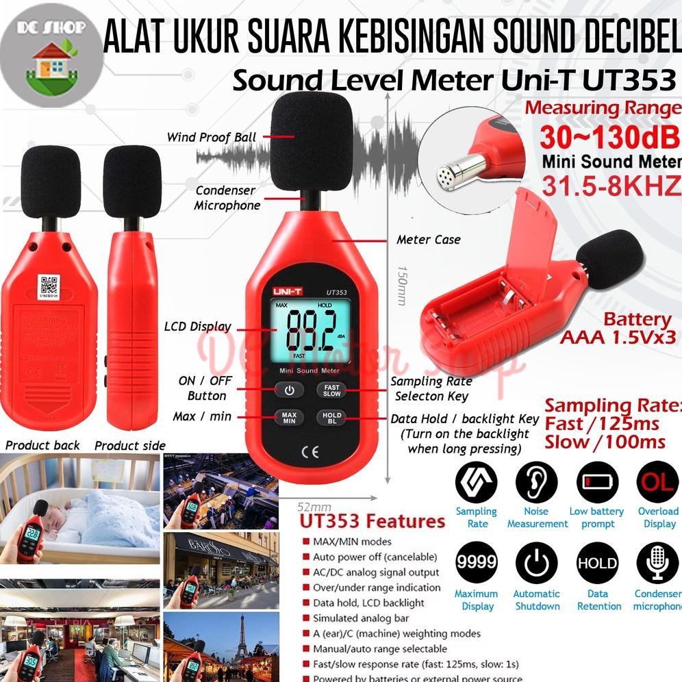 Jual Kiyos Sound Level Meter Uni-T UT353 Alat Ukur Suara Kebisingan ...
