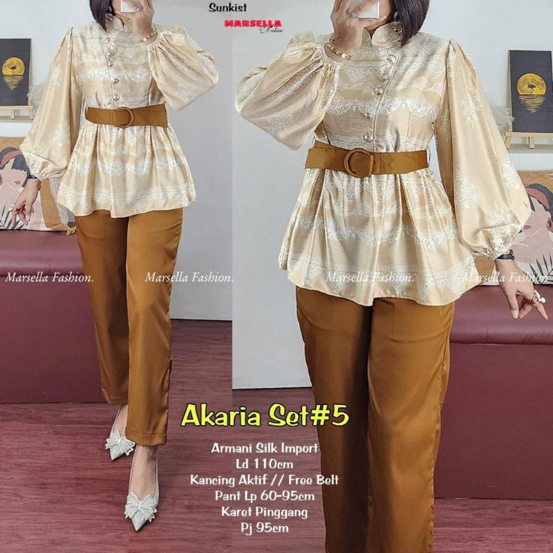 Jual Akaria Set "5 # Halvi # Listo set #2 by Marsella, Sella | Shopee ...