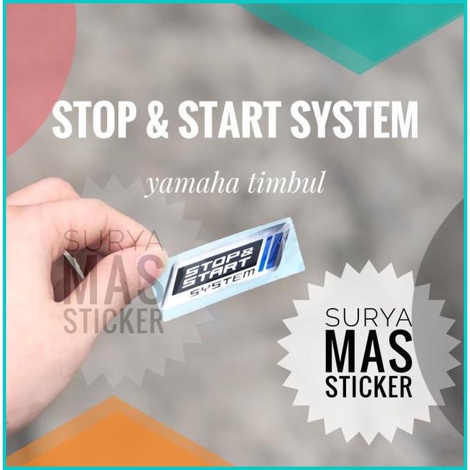 Jual stiker stop start system timbul 3d yamaha motor emblem 20JVLZ3 ...