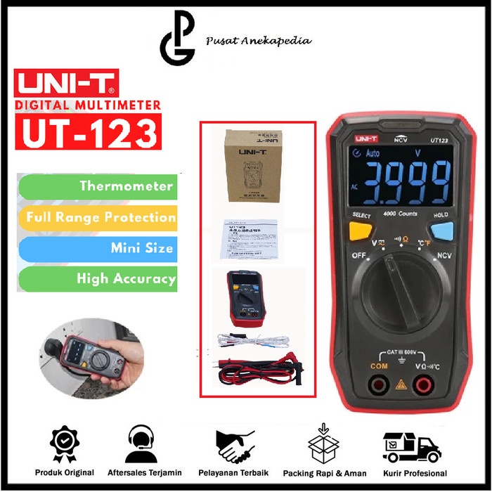 Jual Jual!! UNI-T Mini Multimeter Multitester Temperature Tester UT123 ...