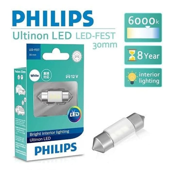 Jual Philips Ultinon Led Festoon 30Mm 12V - Lampu Plafon Kabin Putih ...