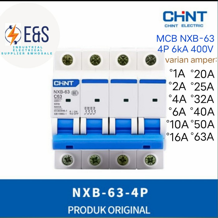 Jual Jual!! MCB NXB-63 4P 1A 2A 4A 6A 10A 16A 20A 25A 32A 40A 50A 63A 6kA 400V | Shopee Indonesia
