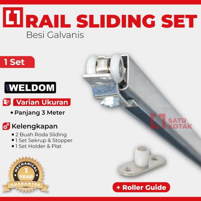 Jual RAIL SLIDING REL PINTU GESER GANTUNG GALVANIS 1 SET 3 METER ...