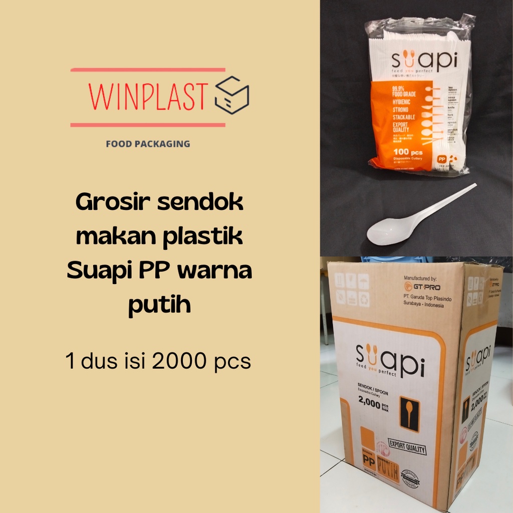 Jual Grosir sendok makan plastik Suapi PP warna putih 1 dus isi 2000 ...