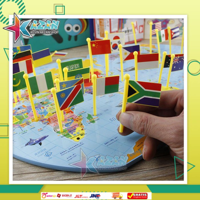 Jual Promo Mainan Edukasi Mengenal Bendera Negara Globe , Map Of The ...
