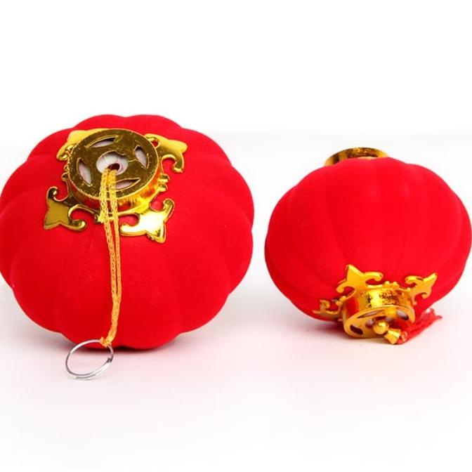 Jual Lampion Bludru Merah 12 Cm Isi 6 Lampion Besar Gantungan Imlek ...