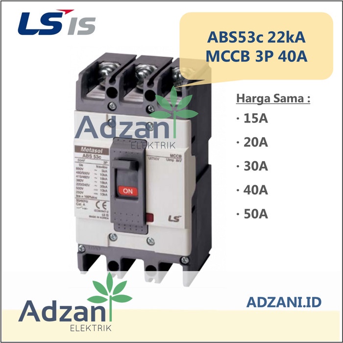 Jual [New] Mccb 3P 40A 22Ka Abs53C Ls Metasol Lsis Berkualitas | Shopee ...