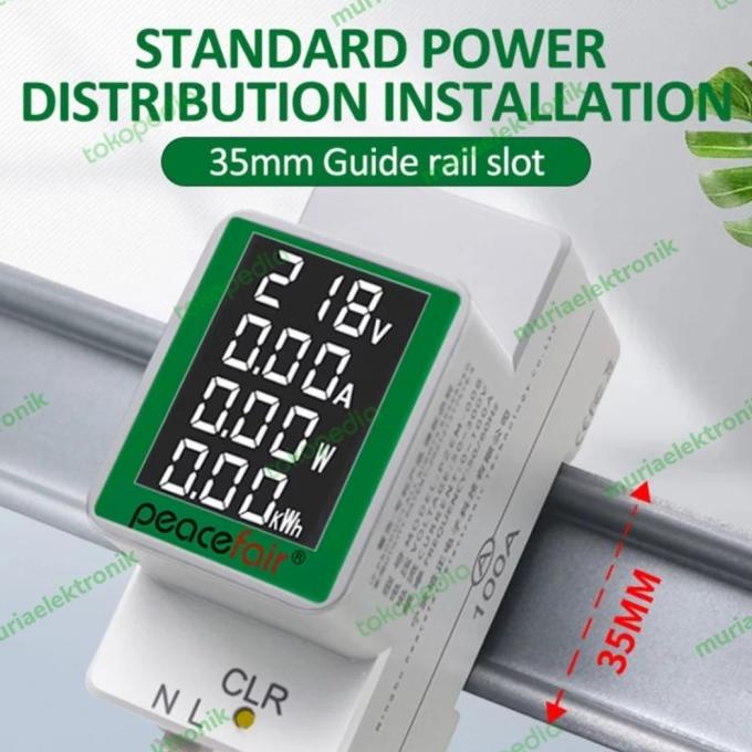 Jual NEW PROMO Voltmeter amperemeter din rail AC 300V 100A / energy ...