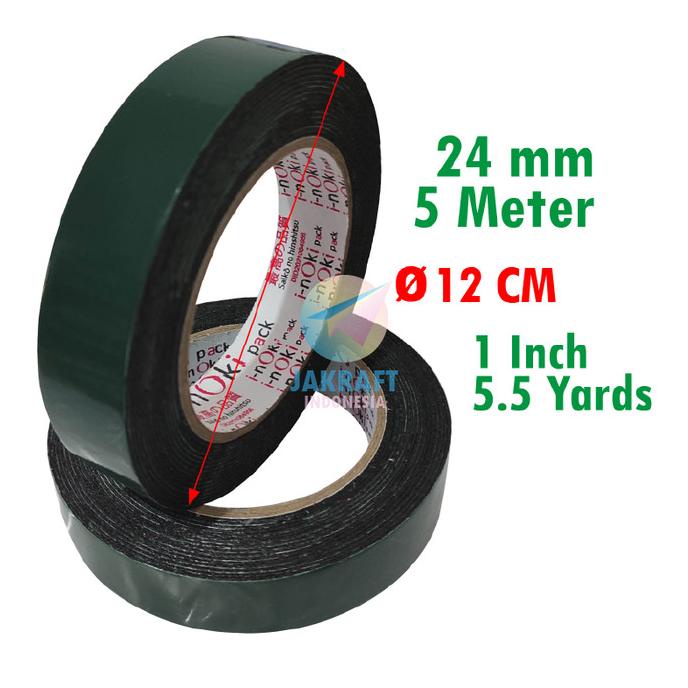 Jual Double Tape Busa Foam Inoki Hitam 1" Inch 24 Mm X 5 Meter Mirip ...