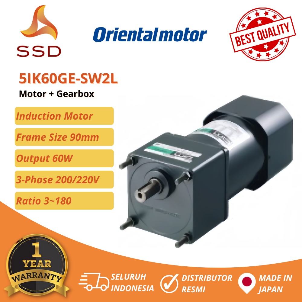 Jual Oriental Induction Motor 60W 3-Phase 200/220V 5IK60GE-SW2L ...