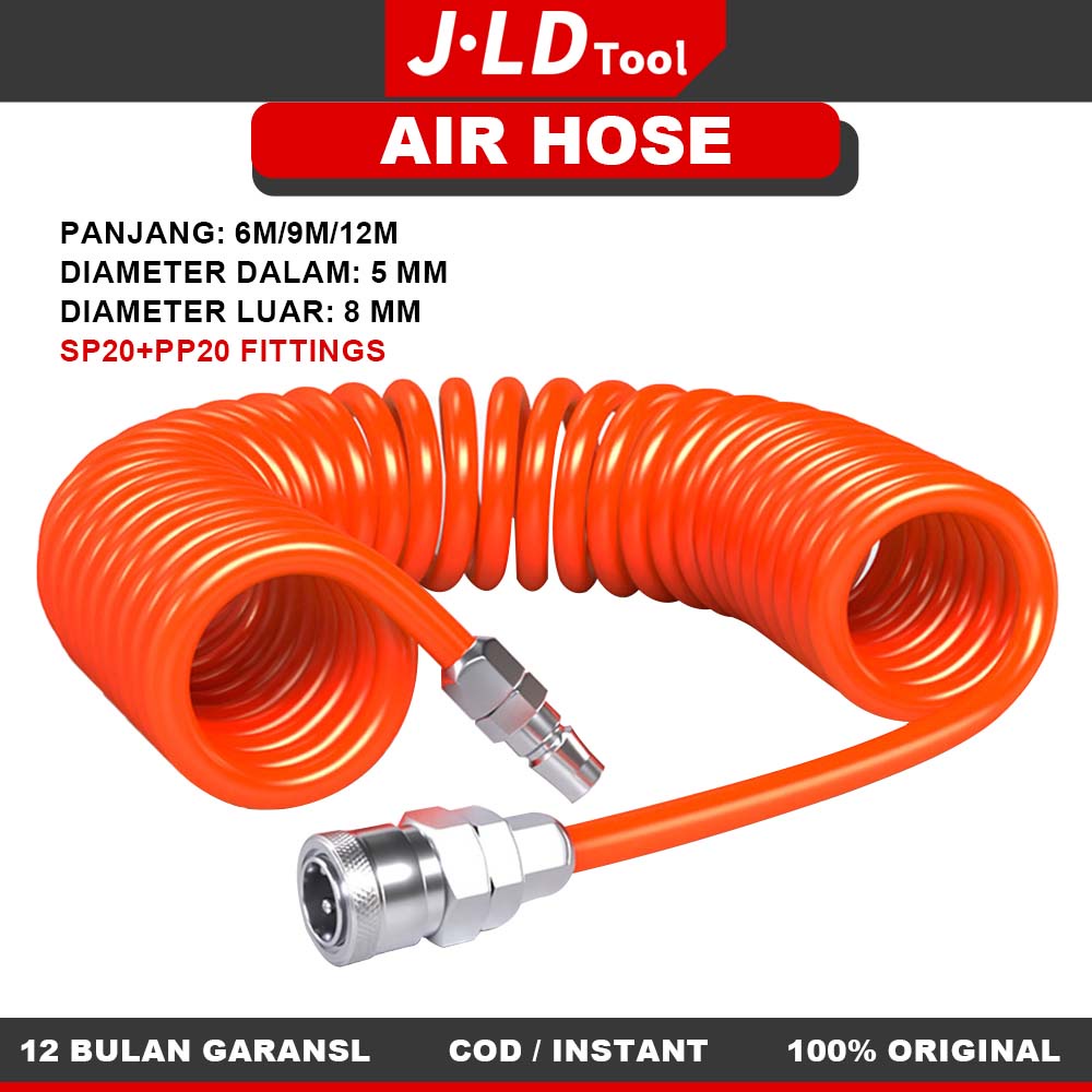 Jual JLD Air Hose Fitting Pneumatic 6M/9M/12M Selang Kompresor Selang ...