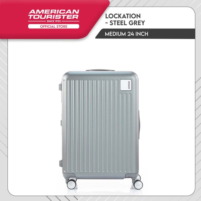Jual American Tourister Koper Hardcase Lockation Medium 24inch - Steel ...