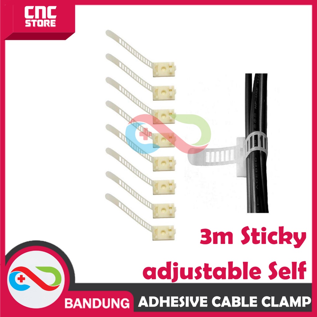 Jual 3M STICKY ADJUSTABLE SELF - ADHESIVE CABLE CLAMP CLIP WIRE ZIP ...