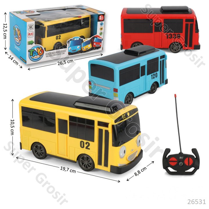 Jual Mainan Anak Mainan Mobil Remote Control_R/C Bus Karakter Mirip Tayo Lampu Lagu Anak Tayo ...