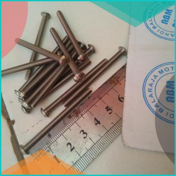 Jual Baut L Button Stainless Ukuran M5 x 50 atau Baut 8 panjang 5cm 16novz3 | Shopee Indonesia
