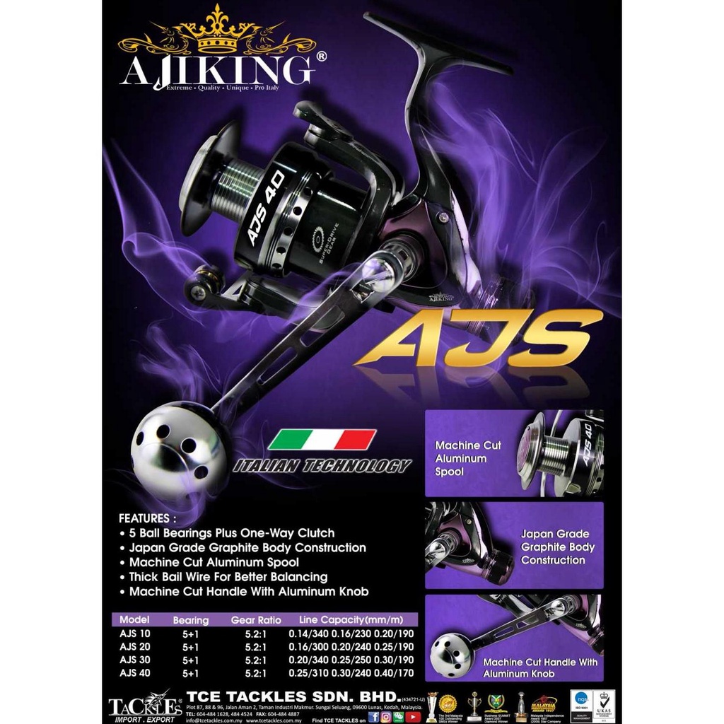 Jual Ajiking Ajs. Spinning Reel. 5 + 1 Ball Bearing | Shopee Indonesia