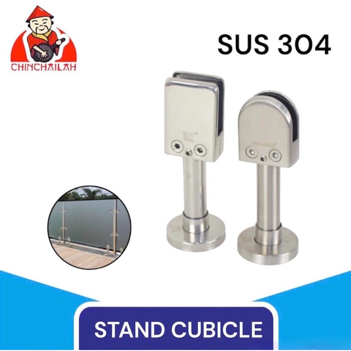 Jual KAKI RAILING / PARTISI KUBIKAL TOILET KACA KAMAR MANDI STAINLESS ...