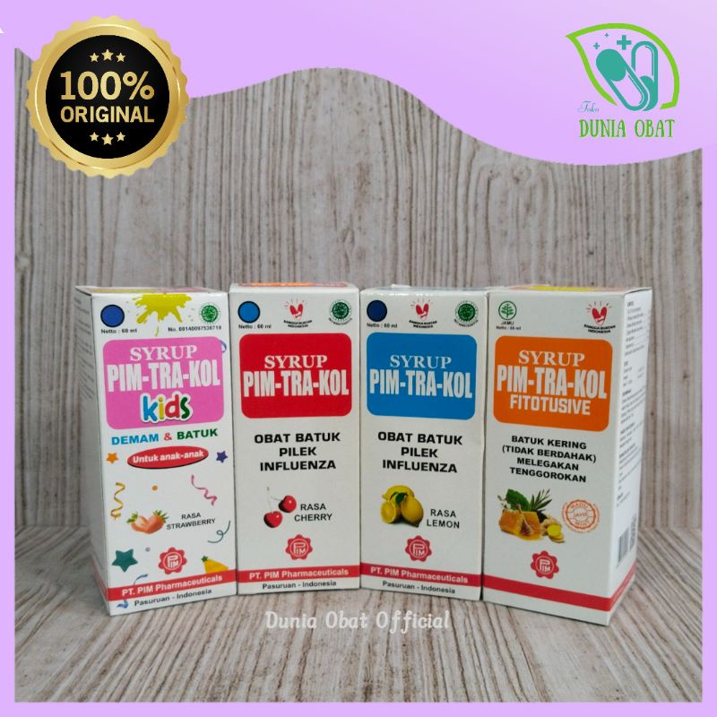 Jual [all varian] PIM-TRA-KOL syrup 60 ml | lemon | cherry | strawberry ...