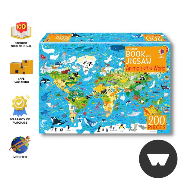 Jual Usborne - Animals Of The World Book And Jigsaw (Usborne Book And ...