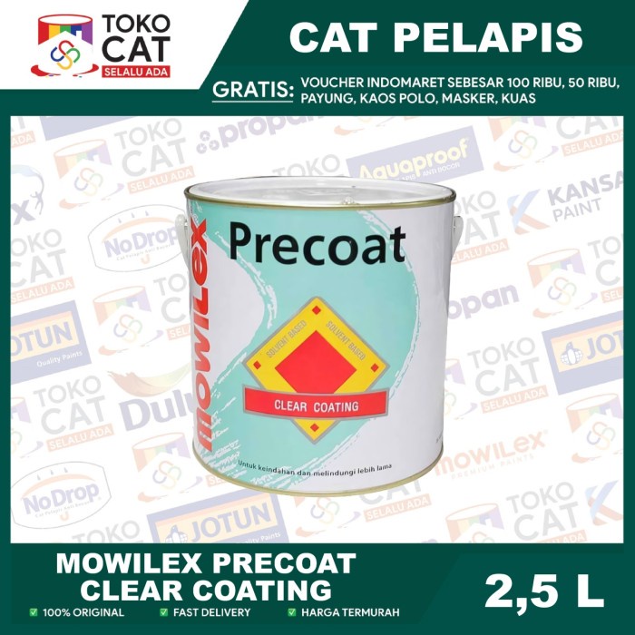 Jual Cat Mowilex Precoat Clear Coating 2,5 Liter Galon // Cat Finish ...