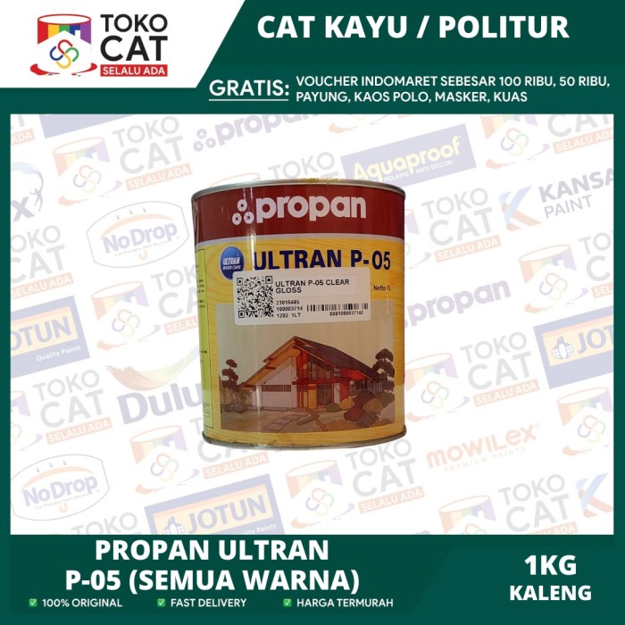 Jual CAT PROPAN ULTRAN P-05 CLEAR 1 LITER KALENG // CAT PLITUR KAYU ...