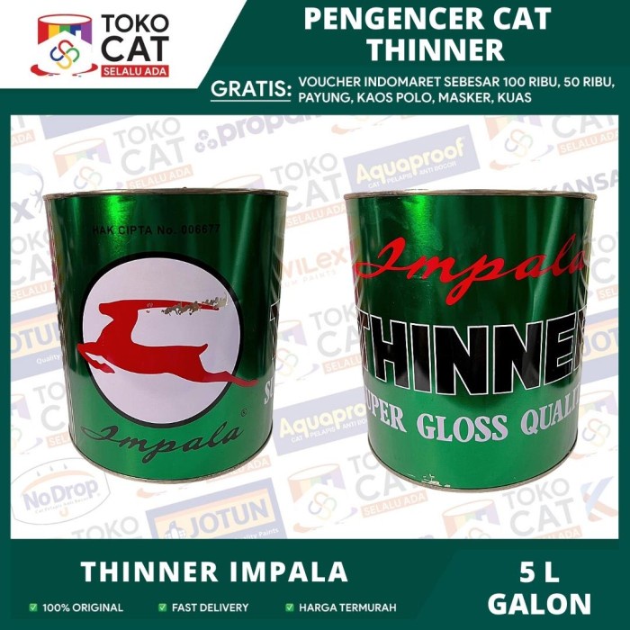 Jual Thinner Impala 5 L/ Tiner Impala / Pengencer Cat / Thiner Impala GALON 5 Liter // Pelarut ...